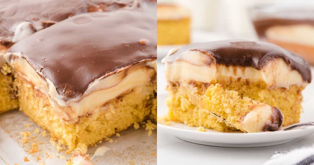 Easy Boston Cream Cake - Spaceships and Laser Beams