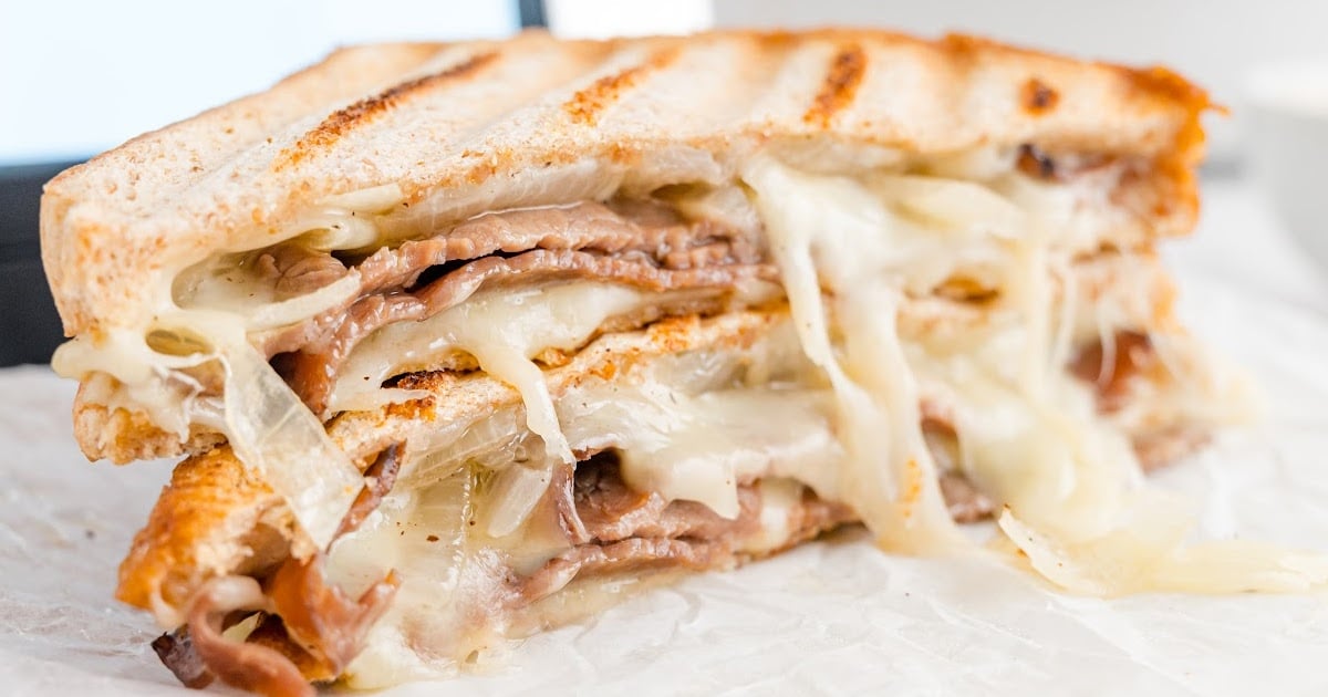 Roast Beef Panini with Au Jus - Spaceships and Laser Beams