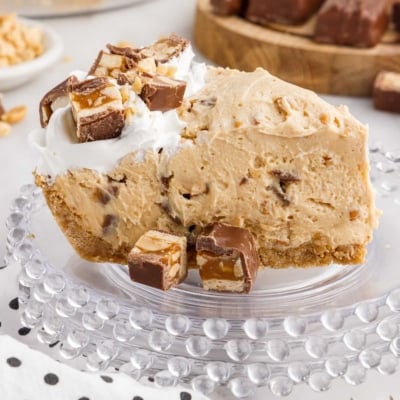 No-Bake Snickers Bar Pie - Spaceships and Laser Beams