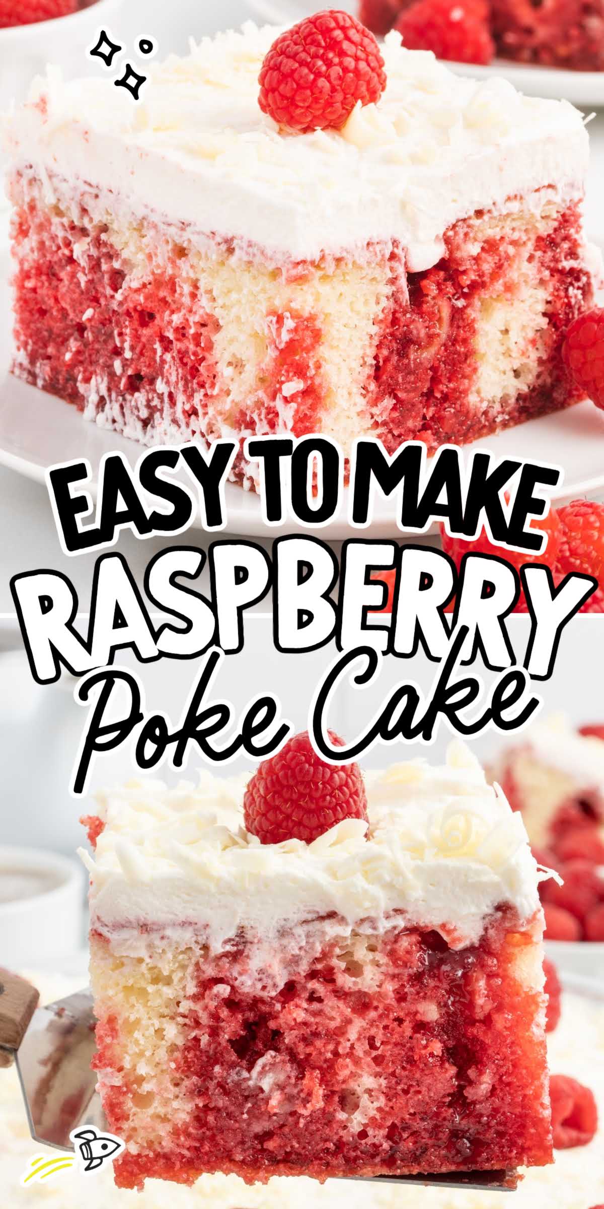 Raspberry Poke Cake - Spaceships and Laser Beams