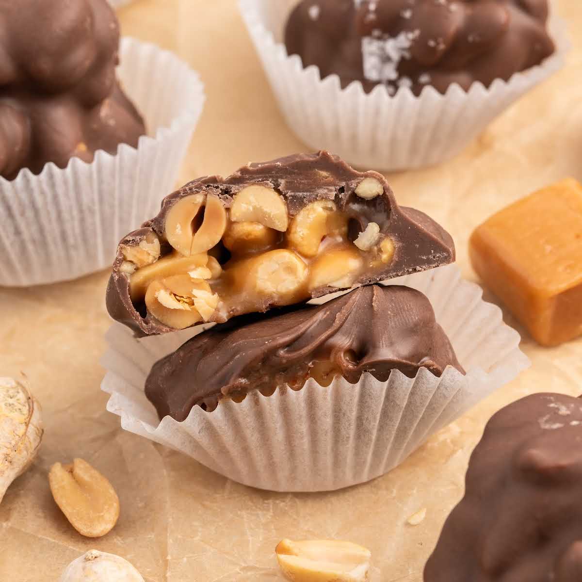 Salted Peanut Caramel Clusters - Spaceships and Laser Beams